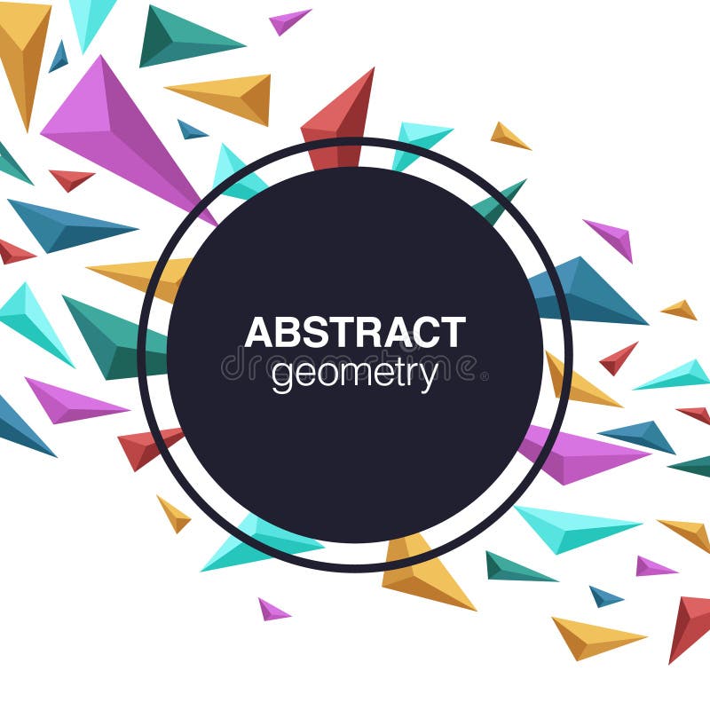 Abstract Geometric Composition with 3d Shapes and Circle Copy Sp Stock ...