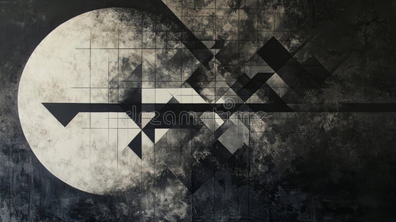 Abstract Geometric Composition with Dark Grey and Black Triangles Stock ...