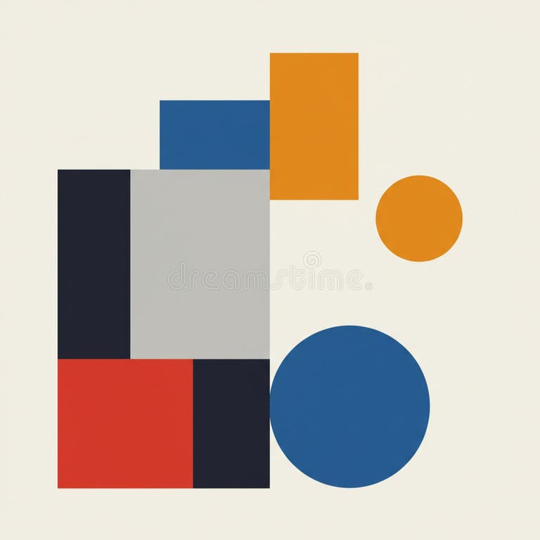 Abstract Geometric Composition Featuring Overlapping Squares ...
