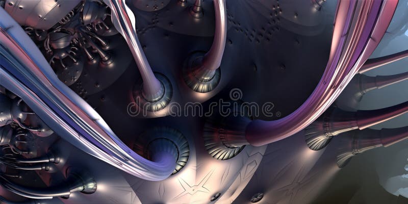 Abstract Geometric Composition Made in 3d Software Stock Illustration ...