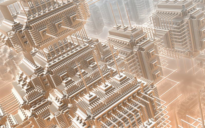 Abstract Geometric Composition Made in 3d Software Stock Illustration ...