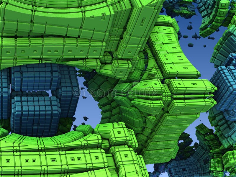 Abstract Geometric Composition Made in 3d Software Stock Illustration ...