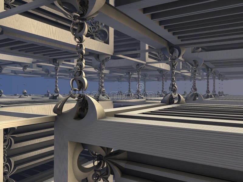 Abstract Geometric Composition Made in 3d Software Stock Illustration ...