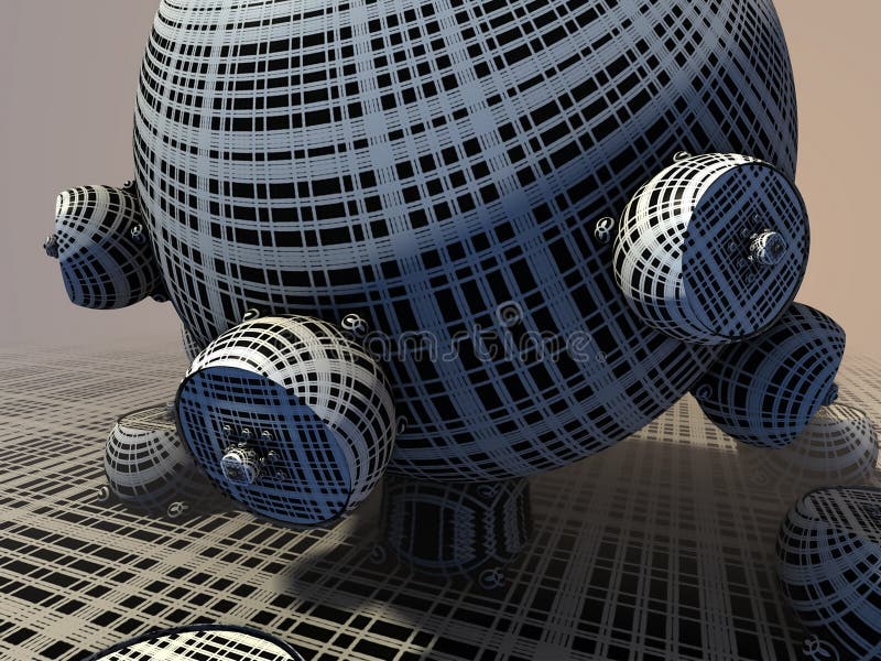 Abstract Geometric Composition Made in 3d Software Stock Illustration ...