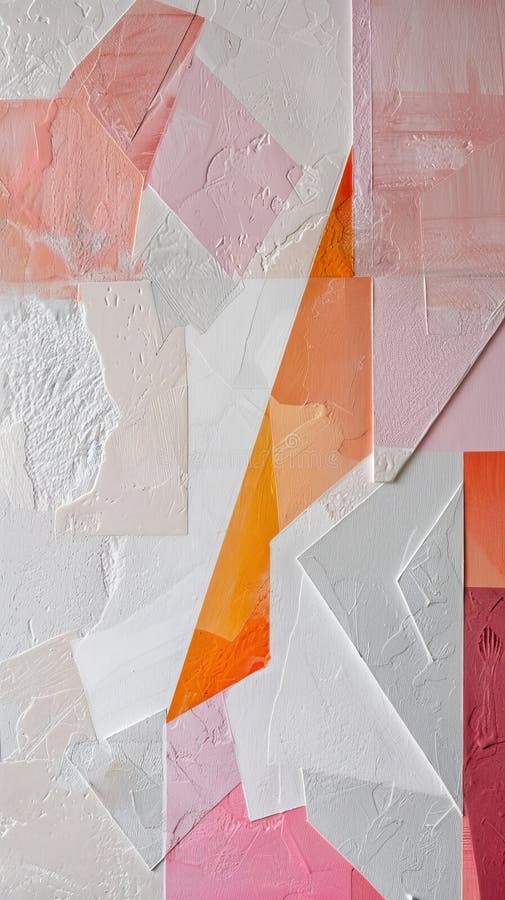 Abstract Geometric Composition with Textured Surfaces and Pastel Colors ...