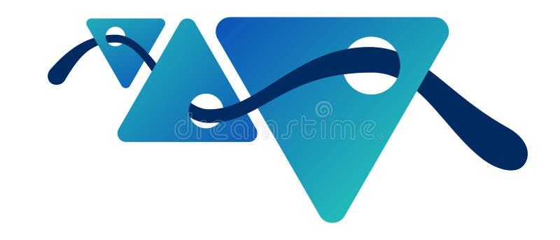 Abstract Geometric Composition. Triangles with Circles Inside and Curve ...