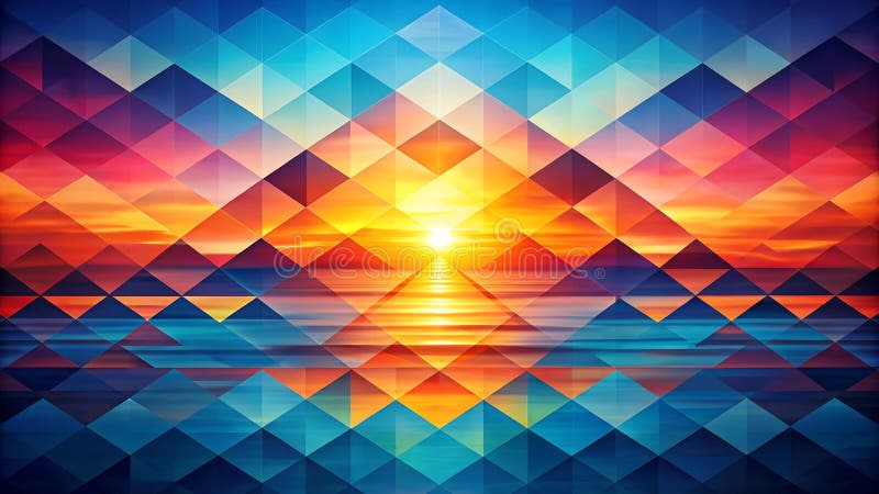 Abstract Geometric Composition with Vibrant Sunset Gradients AI ...