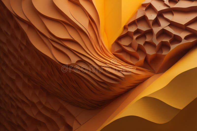 Abstract Geometric Composition, Wavy Surface with Relief Effect. Ai ...