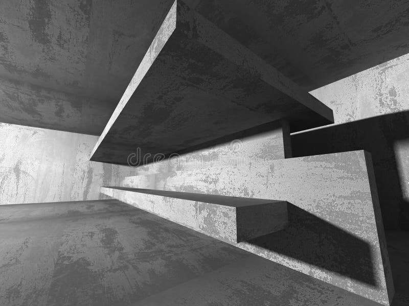 Abstract Geometric Concrete Architecture Background Stock Illustration ...