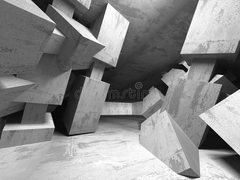 Abstract Geometric Concrete Architecture Background Stock Illustration ...