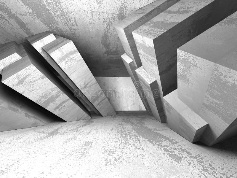 Abstract Geometric Concrete Architecture Background Stock Illustration ...