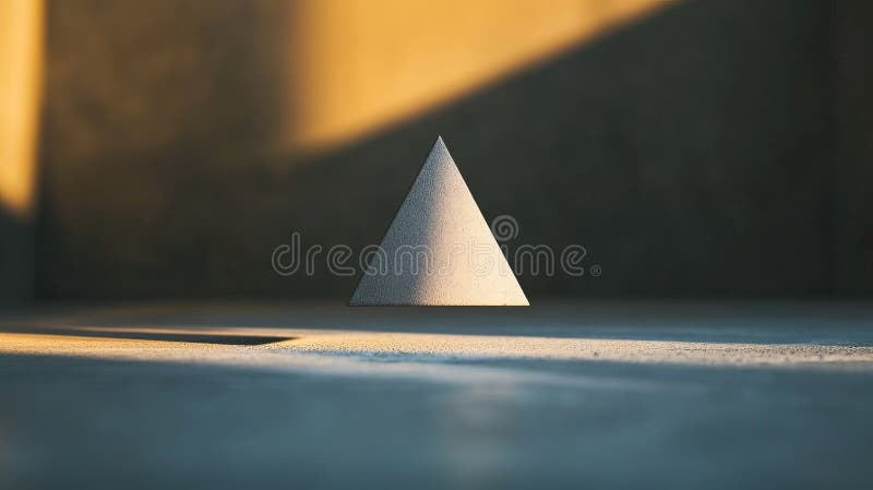 Abstract Geometric Cone in Minimalist Setting with Dramatic Lighting ...