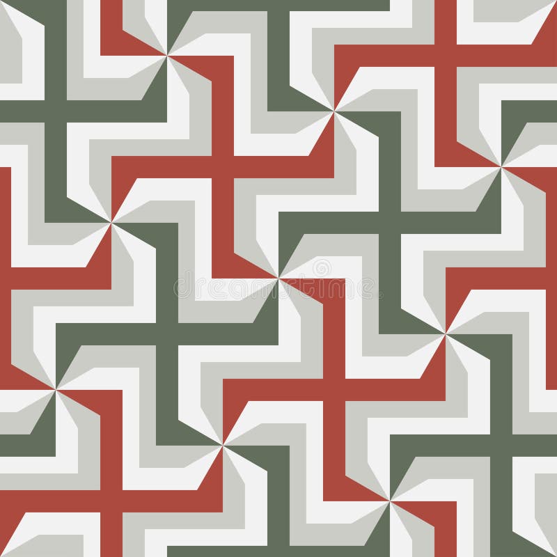 Abstract Geometric Cross Pattern with Red, White, and Green Elements in ...