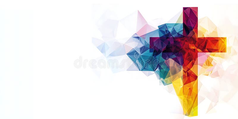Abstract Geometric Cross with Vibrant Colors on a Minimalist Background ...
