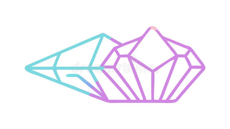 Abstract Geometric Crystal Outline. Modern Design Element Icon, Vector ...