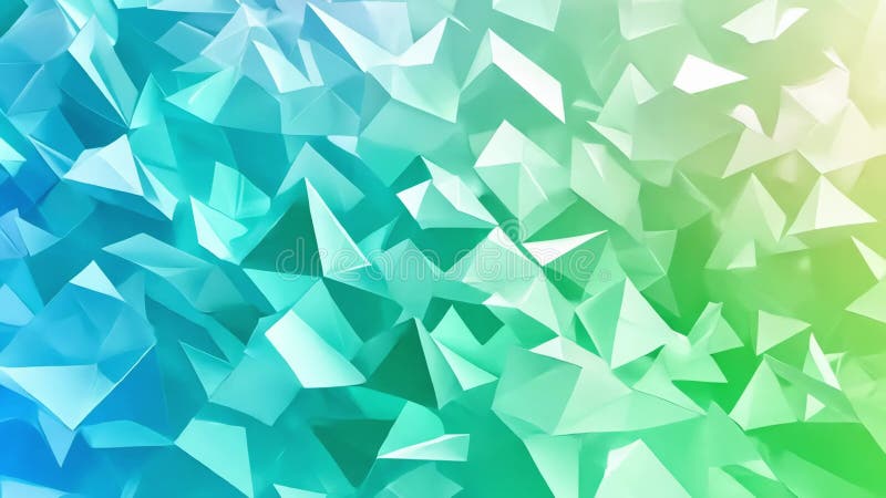 Abstract Geometric Crystal Pattern in Blue To Green Gradient Stock ...