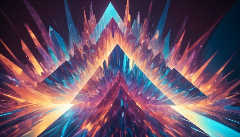 Abstract Geometric, Crystalline Structures Forming a Triangular Peak ... Abstract Geometric, Crystalline Structures Forming a Triangular Peak ...