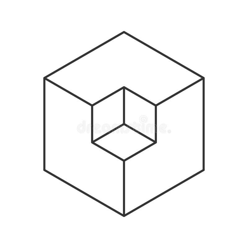 Abstract Geometric Cube Design. Illustrates Concepts of Depth ...