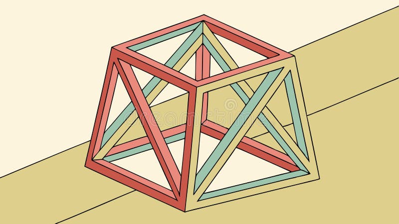 Abstract Geometric Cube Frame Structure Illustration, Vector Design ...