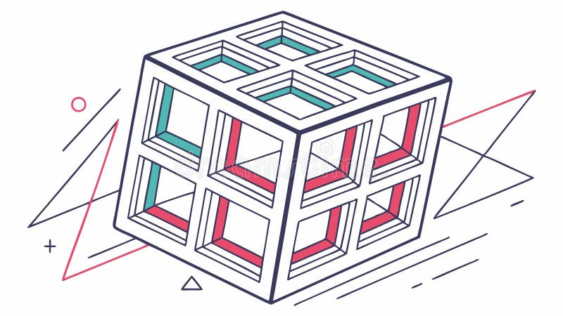 Abstract Geometric Cube Illustration Design Element, Vector Design ...