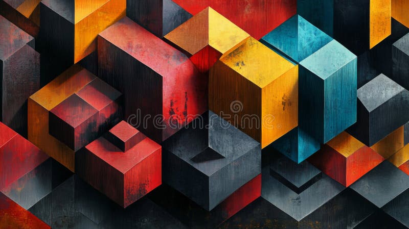 Abstract Geometric Cube Pattern Background Stock Illustration ...