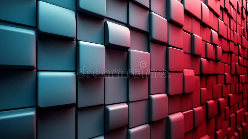 Abstract Geometric Cube Wall Background Red and Blue Gradient Stock ...