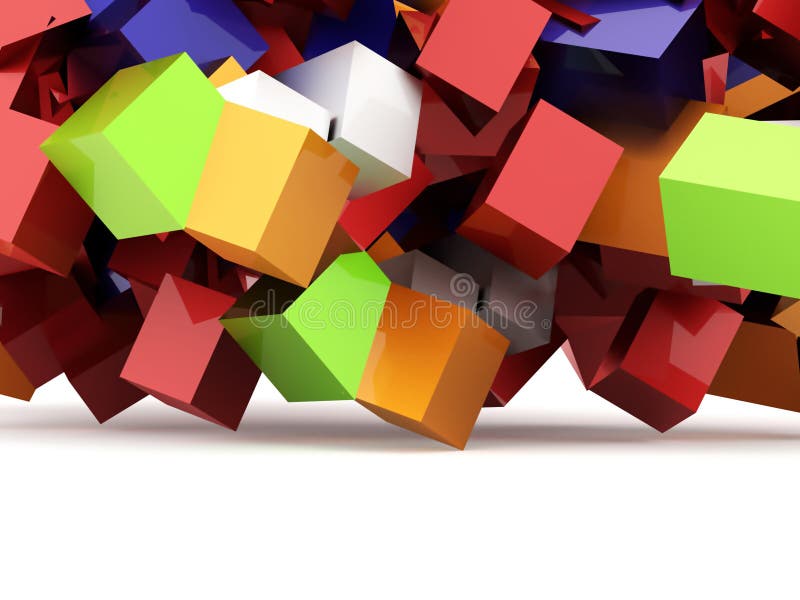 Abstract Geometric Cubes Background Rendered Stock Illustration ...