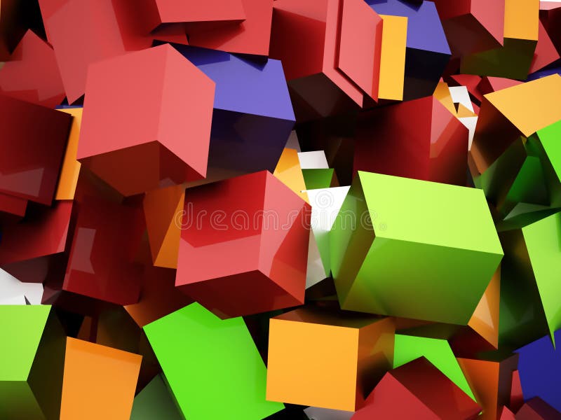 Abstract Geometric Cubes Background Rendered Stock Illustration ...