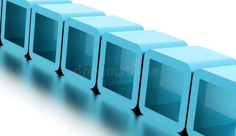 Abstract Geometric Cubes Concept Rendered Stock Illustration ...