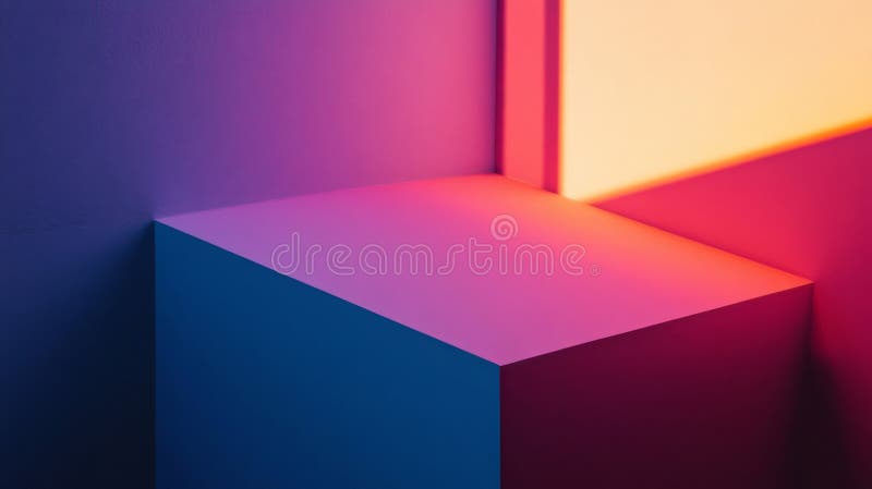 Abstract Geometric Cubes with Vibrant Color Gradient and Dramatic ...