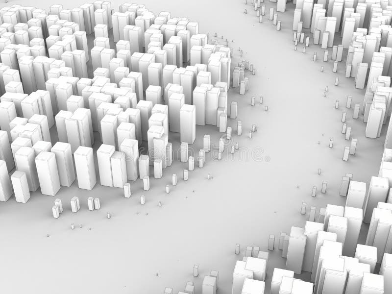 Abstract Geometric Cubic City - Top Down View Stock Image - Image of ...