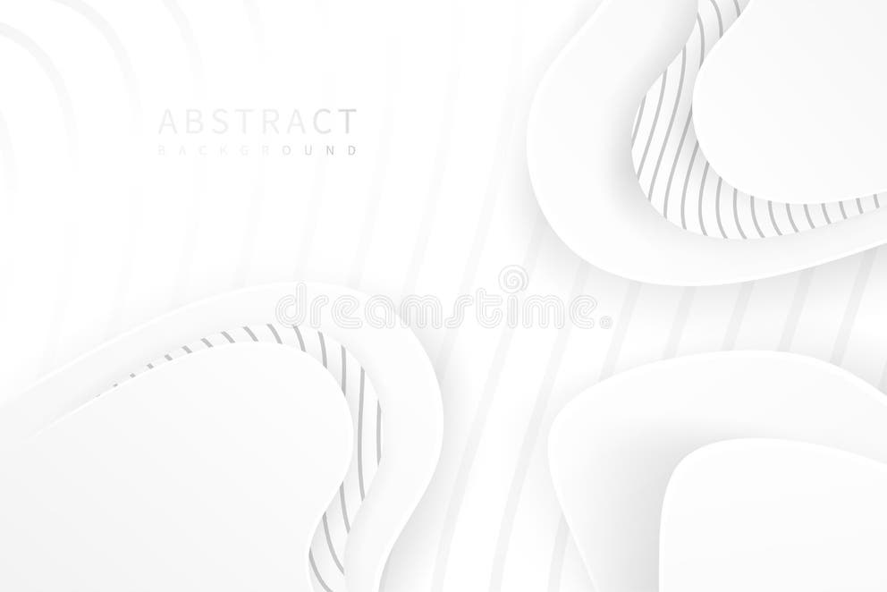 Abstract Geometric Curve White and Gray Gradient Background. Modern and Minimal White Elements ...