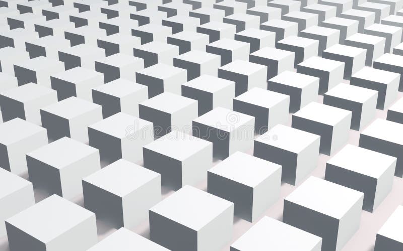Abstract Geometric 3D Background Stacked White Cubes Stock Illustration ...