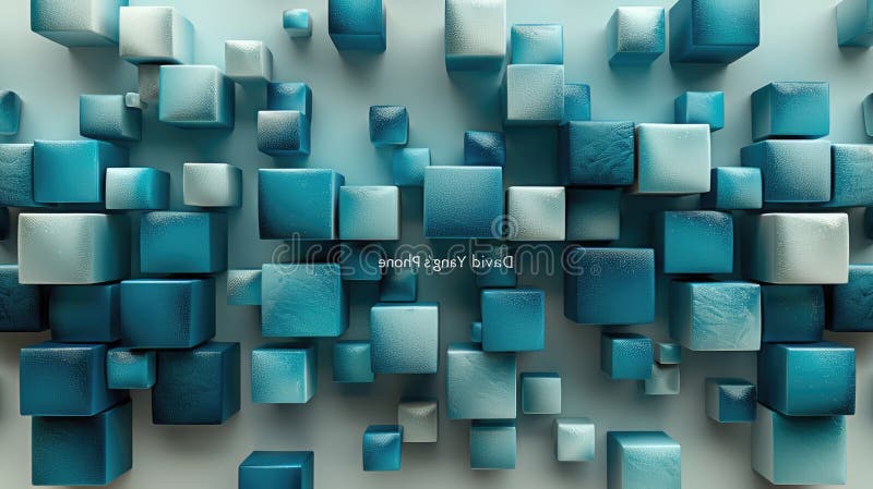 Abstract Geometric 3D Cubes with a Blue Smoke Background Make for a Mesmerizing Visual Display ...