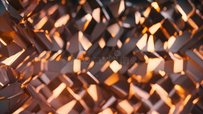Abstract Geometric 3D Render Stock Footage - Video of gold, focus ...