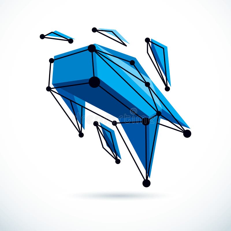 Abstract Geometric 3D Wireframe Object. Stock Vector - Illustration of ...