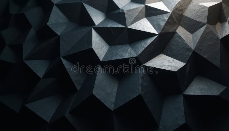 Abstract Geometric Dark Surface with Sharp Edges Stock Photo - Image of ...