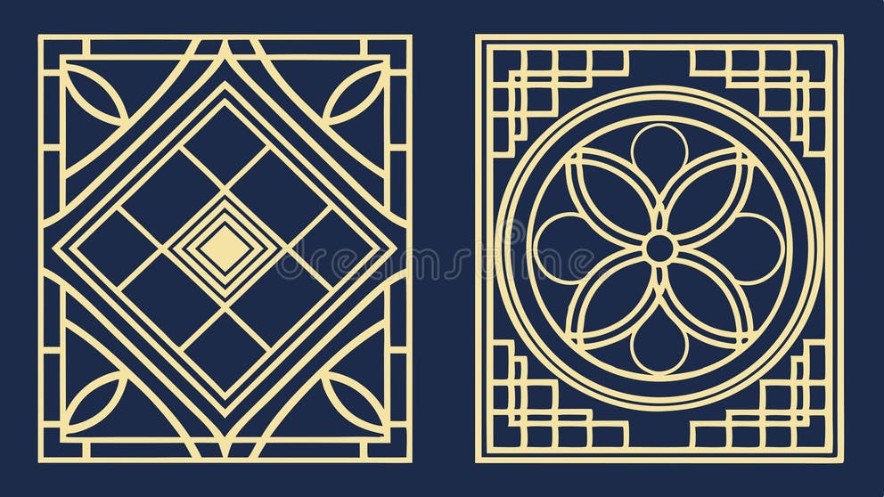 Abstract Geometric Decorative Patterns Set, Vector Design Generative AI ...