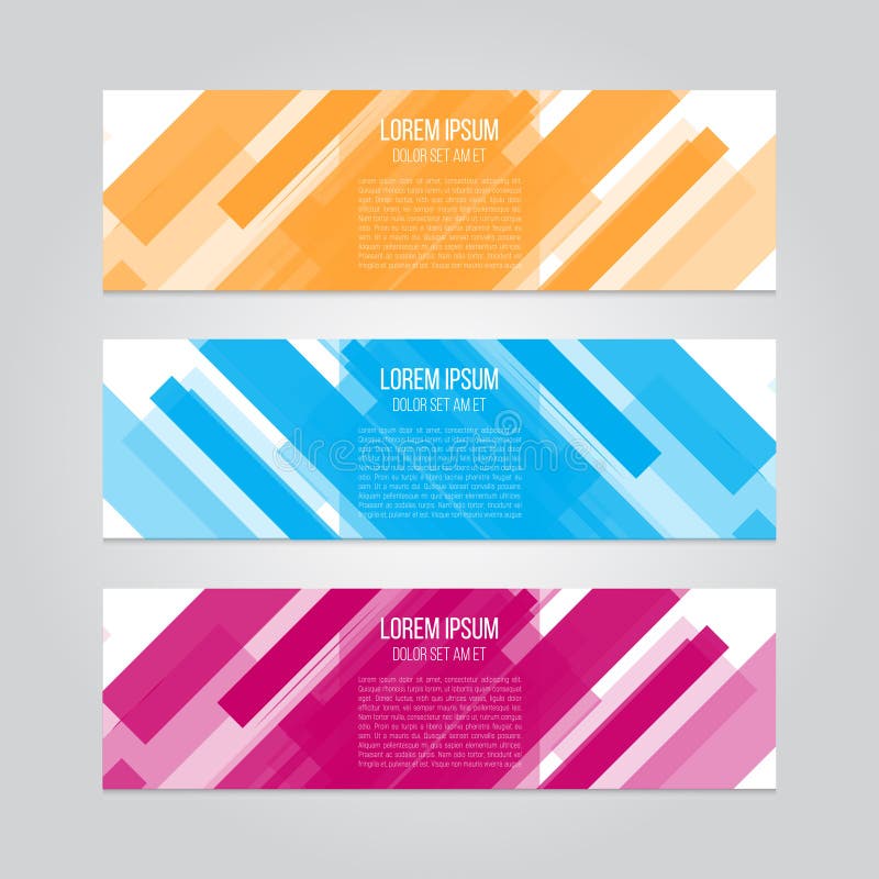 3 Abstract Geometric Design Banner. Stock Illustration - Illustration ...