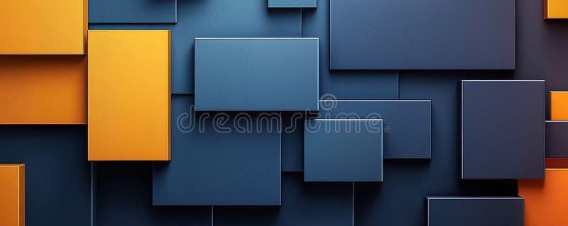 Abstract Geometric Design with Blue and Orange Rectangles Stock Photo ...
