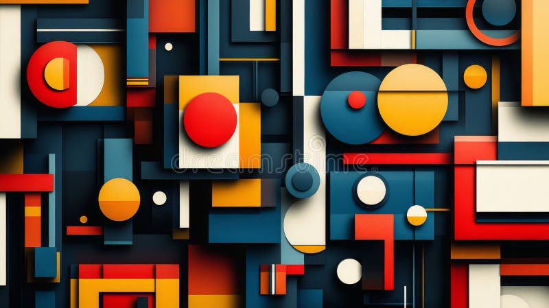 Abstract Geometric Design with Bold Colors Stock Illustration ...