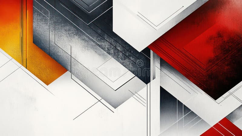 Abstract Geometric Design with Bold Colors and Layered Shapes Stock ...