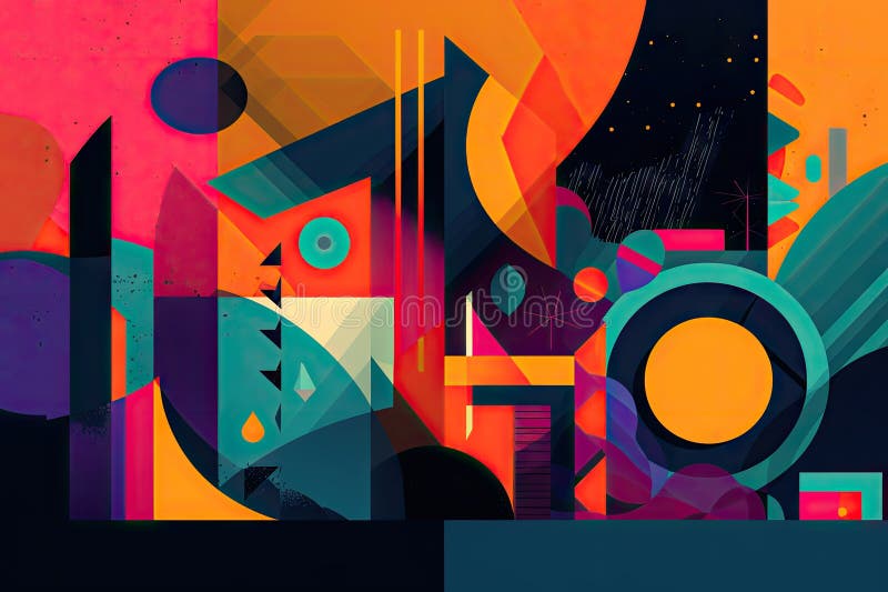 Abstract Geometric Design with Bold Colors and Shapes Stock Image ...