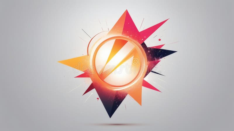 Abstract Geometric Design with a Burst of Color Featuring a Glowing ...