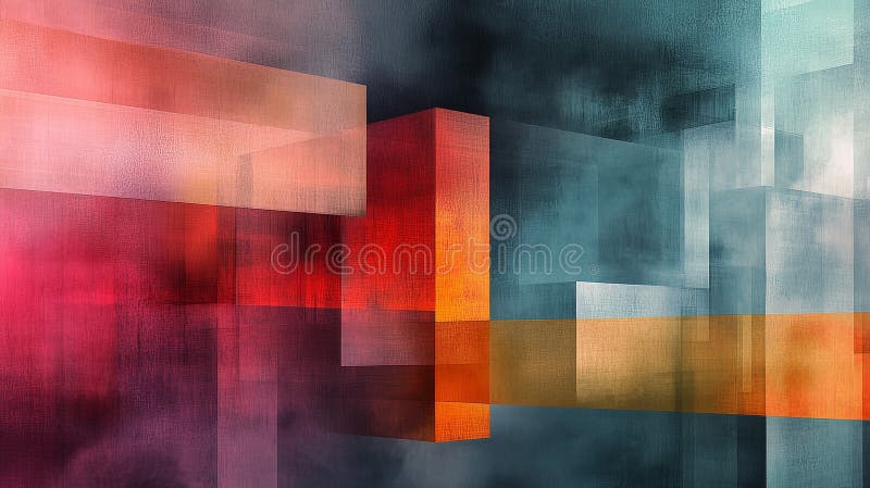 Abstract Geometric Design with Colorful Layers and Textures Stock ...
