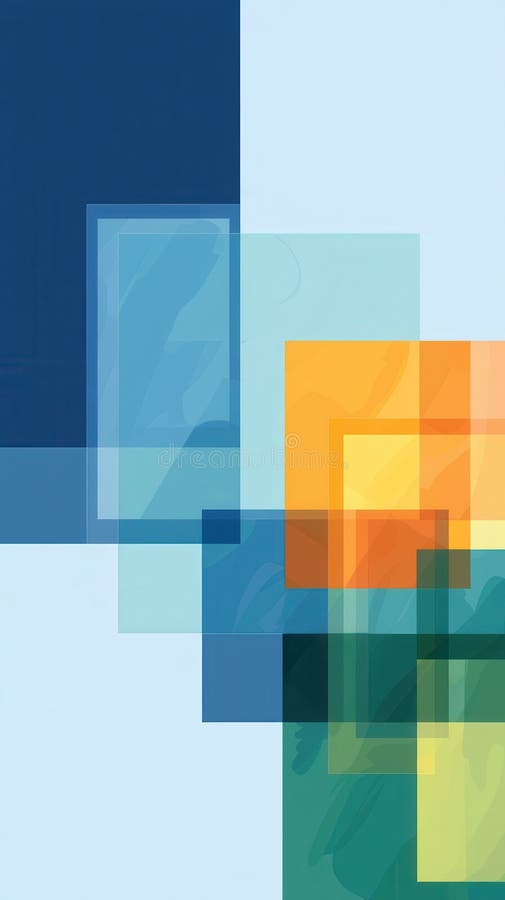 Abstract Geometric Design with Colorful Overlapping Rectangles on a ...