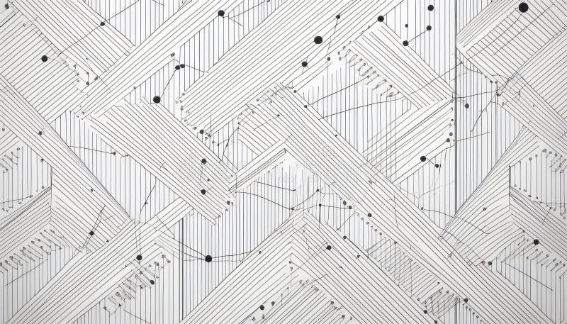 Abstract Geometric Pattern Made of Connecting Lines and Dots Forming ...