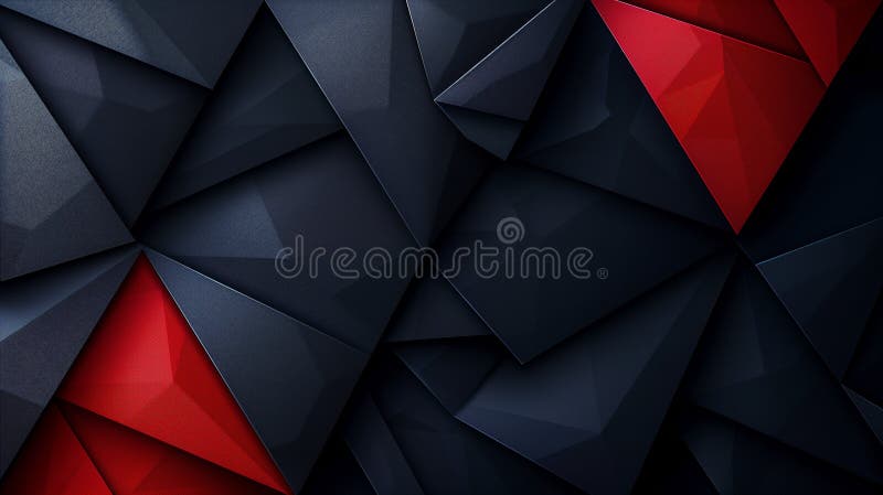 Abstract Geometric Design with Dark and Red Triangles Stock ...