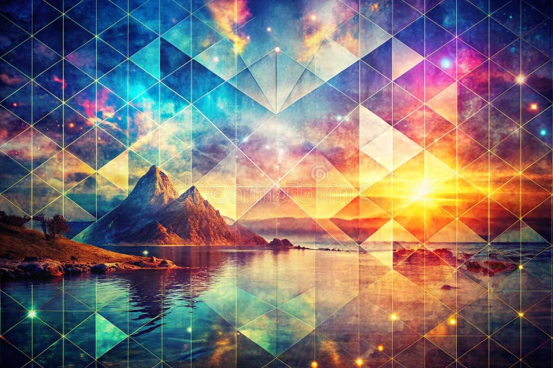 Abstract Geometric Design Double Exposure Graph Paper Background a ...