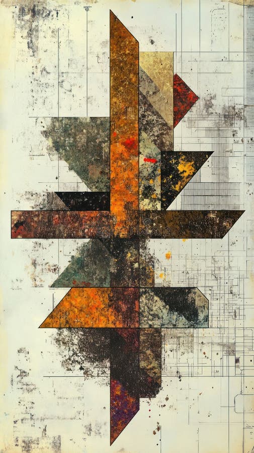 Abstract Geometric Design with Earthy Tones and Layered Shapes Stock ...